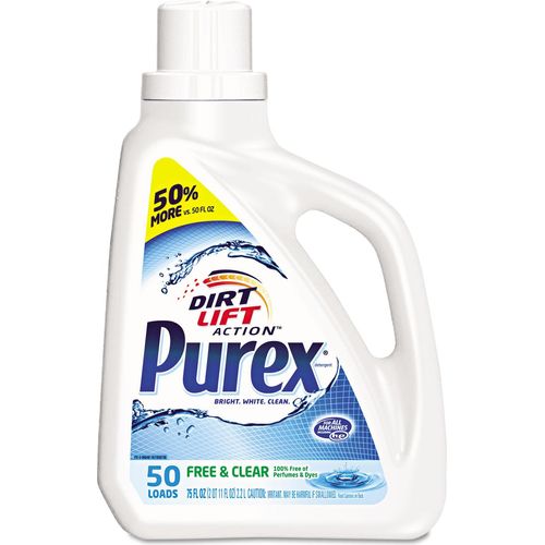 Purex® Free and Clear Liquid Laundry Detergent, Unscented, 75 oz Bottle ...